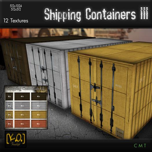 Second Life Marketplace - [K.O.] - Shipping Containers III - 12 Textures